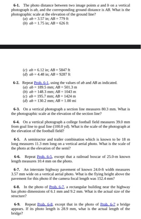 Solved 6-1. The photo distance between two image points a | Chegg.com