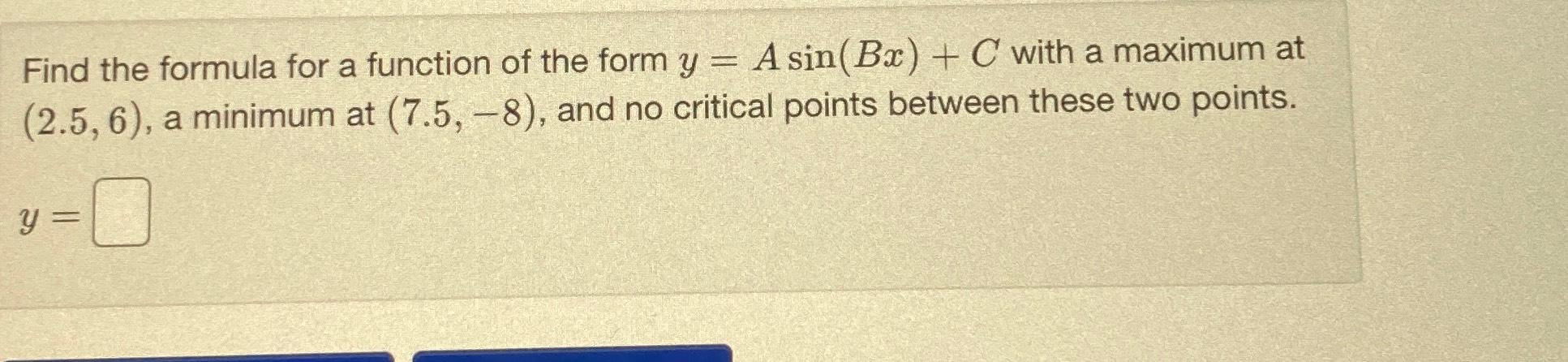 Solved Find the formula for a function of the form | Chegg.com