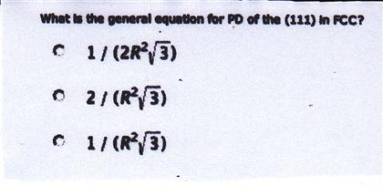 Solved What is the general equation for PD of the (111) in | Chegg.com