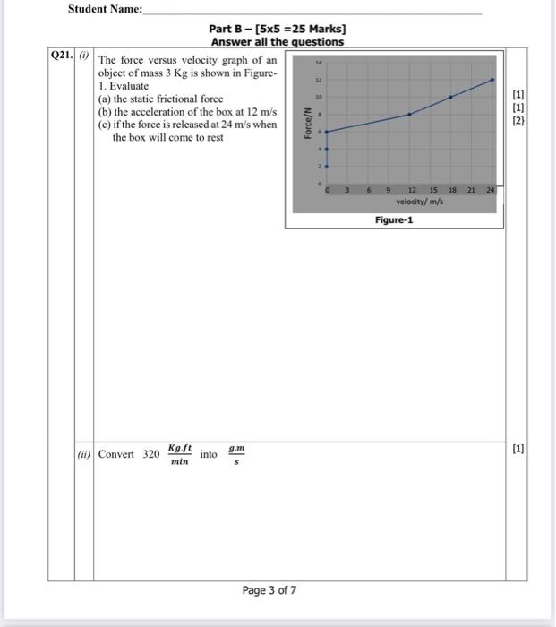 Solved Student Name: Part B - [5x5 = 25 Marks] Answer all | Chegg.com