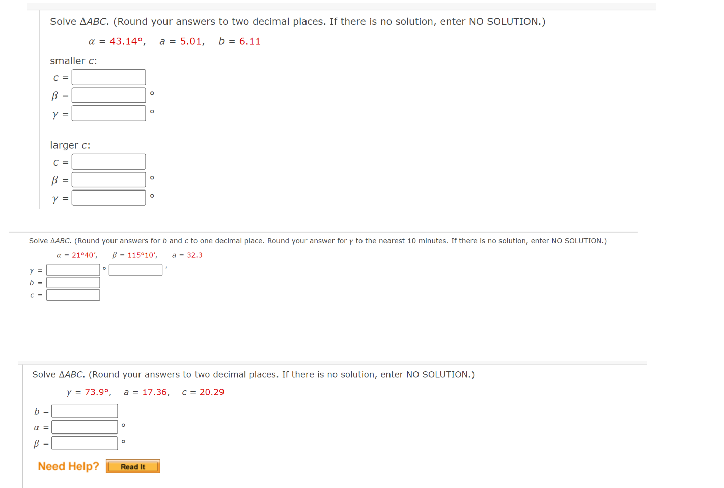 Solved Solve ????ABC. (Round your answers to two decimal | Chegg.com