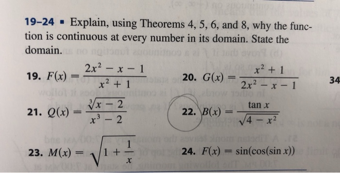 Solved 19-24 - Explain, using Theorems 4, 5, 6, and 8, why | Chegg.com