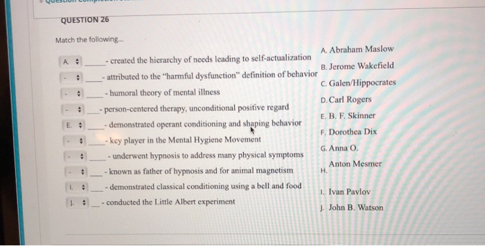 Solved QUESTION 26 A. Match the following... A Abraham | Chegg.com