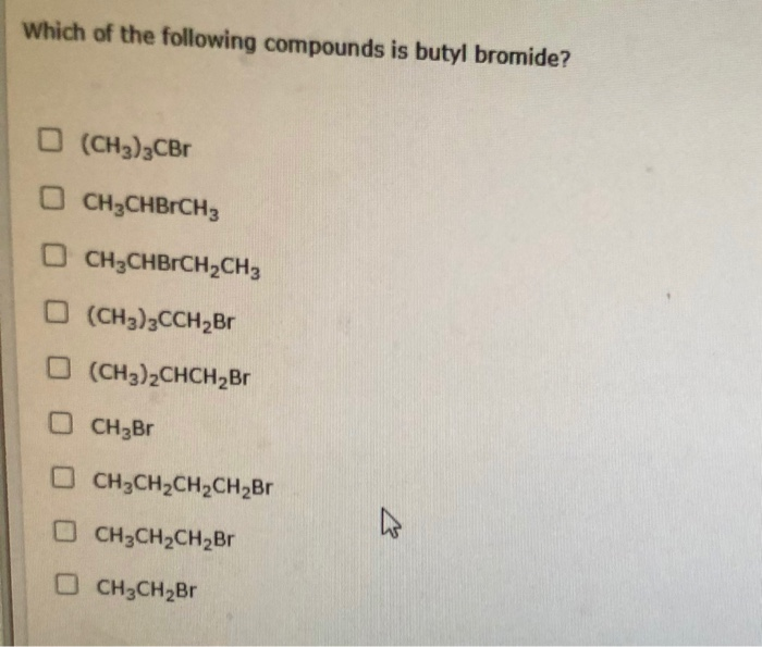Solved Which of the following compounds is propyl fluoride? | Chegg.com