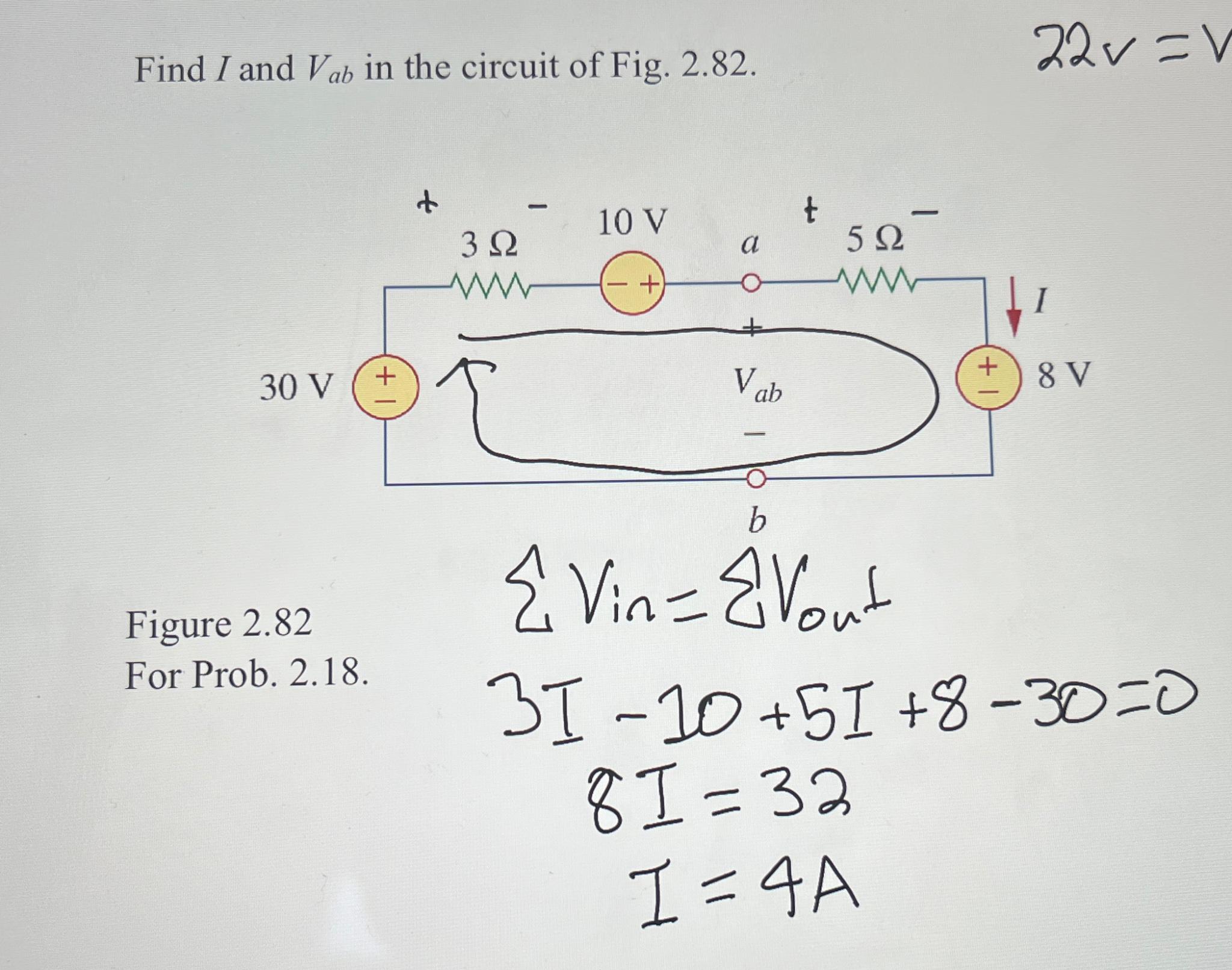 Solved Find I and Vab ﻿in the circuit of Fig. | Chegg.com