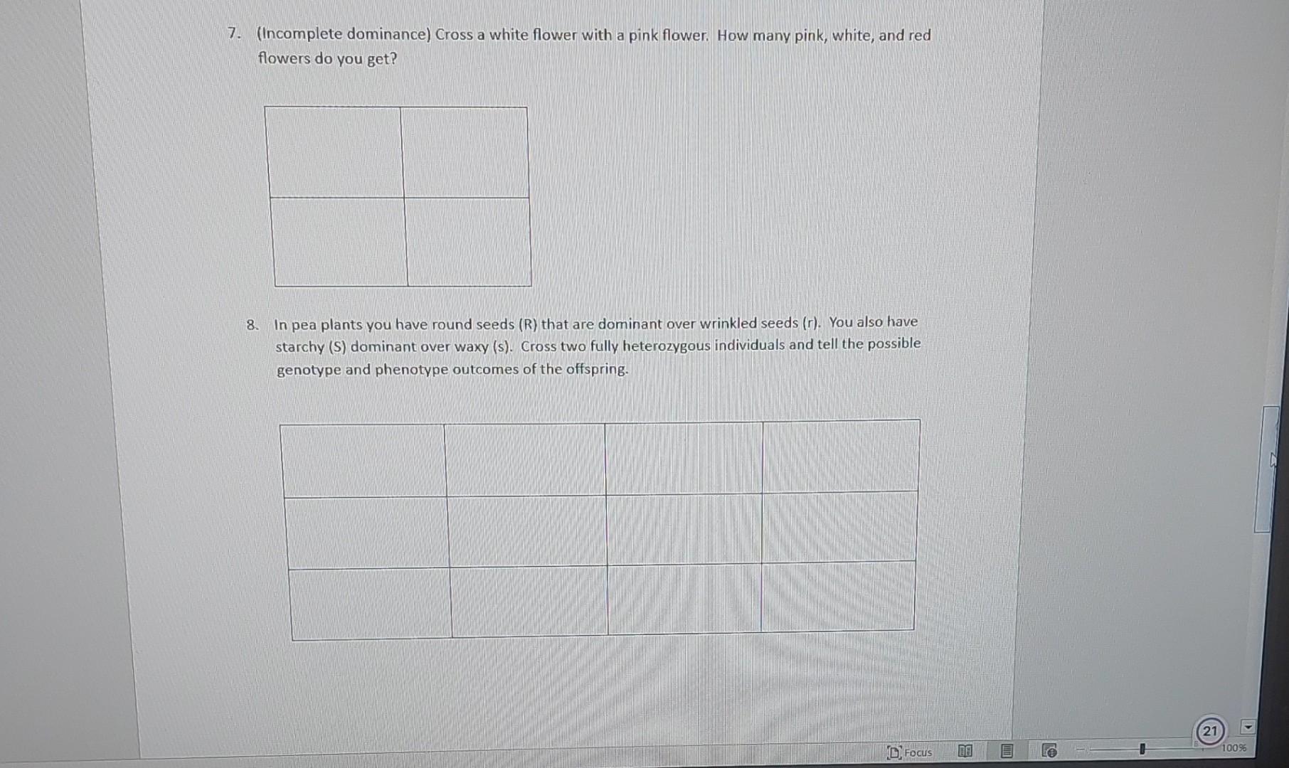 Solved (Incomplete dominance) Cross a white flower with a | Chegg.com