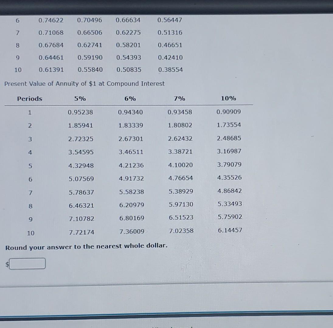 Solved Use the following tables to compute the present value | Chegg.com
