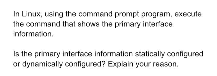 Solved In Linux, using the command prompt program, execute | Chegg.com