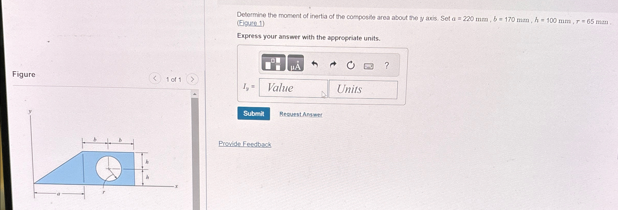 Solved Determine the moment of inertia of the composite area | Chegg.com