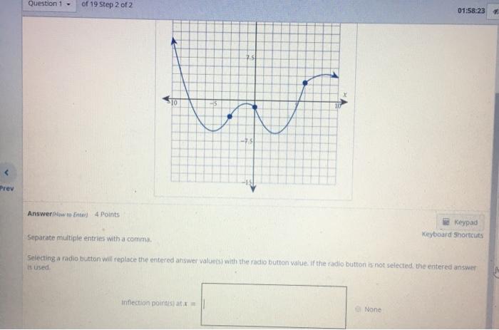 Solved Consider the following graph. Step 1 of 2: Determine | Chegg.com