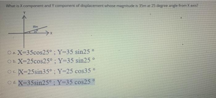Solved What is X component and Y component of displacement | Chegg.com