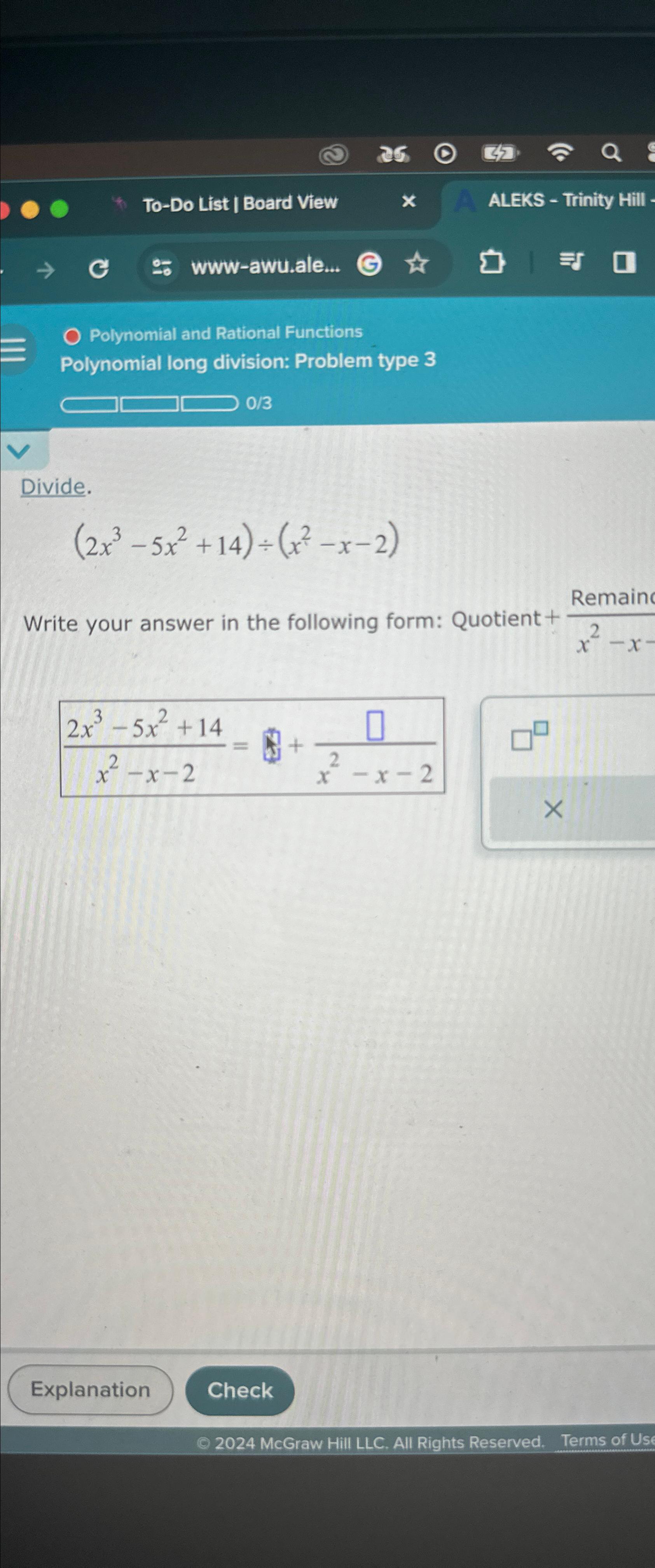 Solved Polynomial and Rational FunctionsPolynomial long | Chegg.com