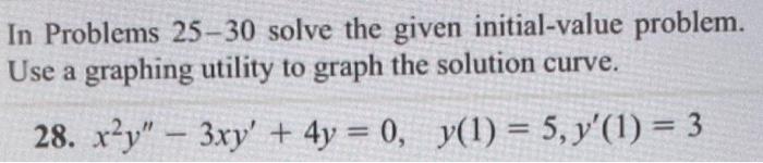 Solved In Problems 25−30 solve the given initial-value | Chegg.com