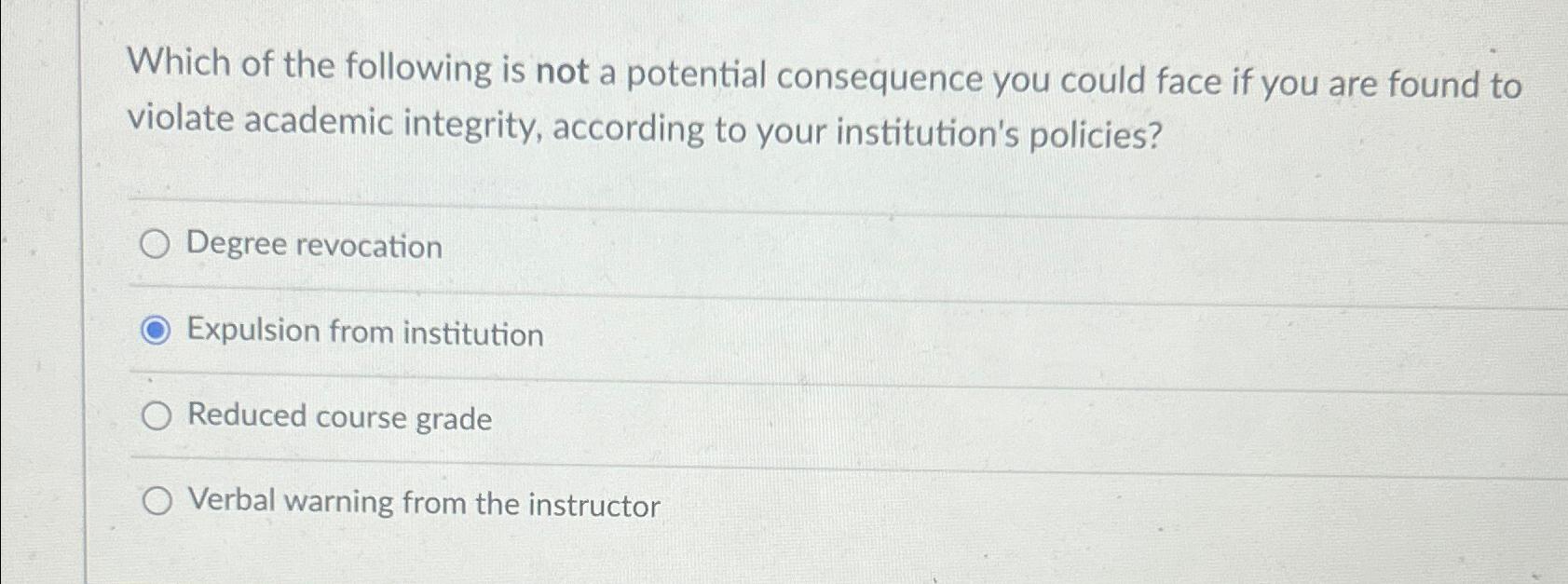 Solved Which of the following is not a potential consequence | Chegg.com