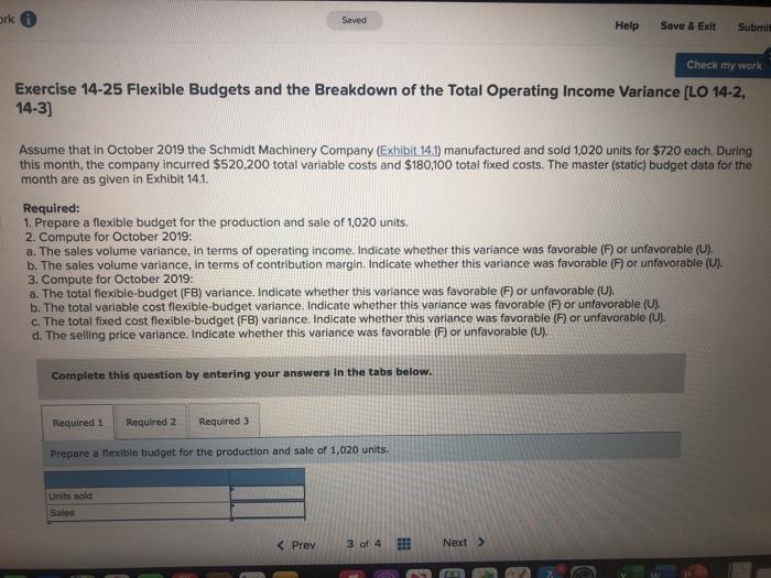 Solved ork Saved Help Save & Exit Submit Check my work | Chegg.com