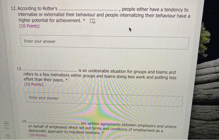 Solved 12. According to Rotter's .........., people either | Chegg.com