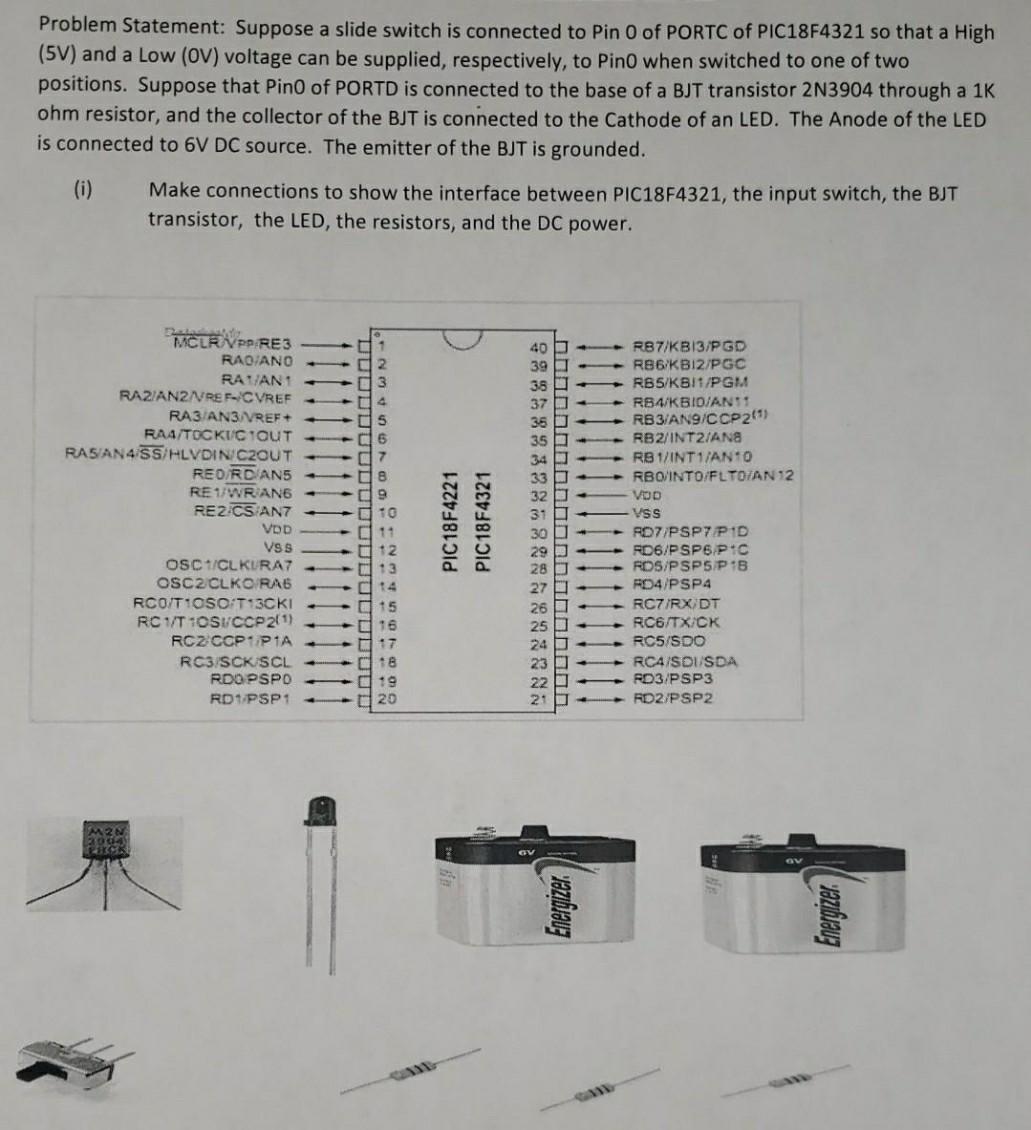 Solved (ii) Write an assembly program so that the LED is | Chegg.com