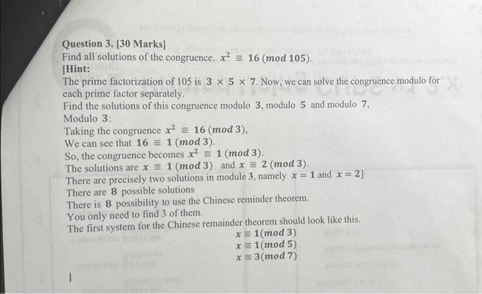 Solved Question 3. [30 Marks] Find all solutions of the | Chegg.com