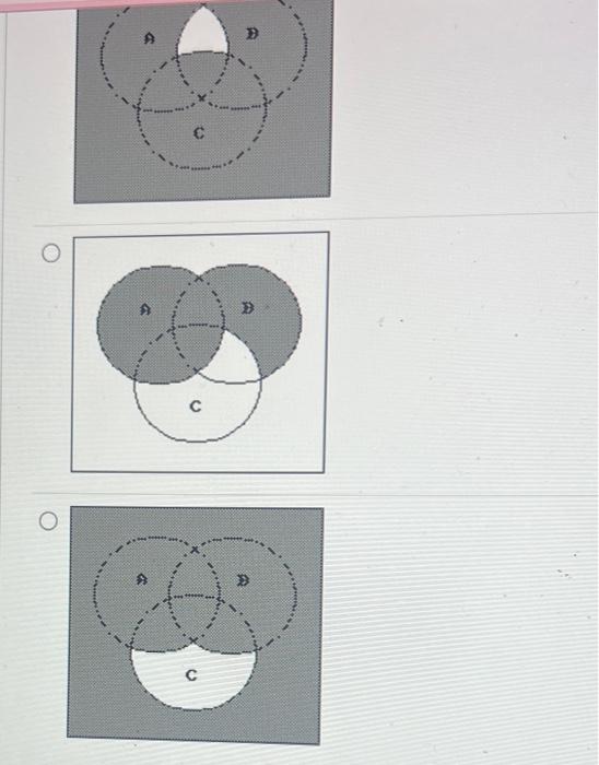 Solved Shade the regions representing the set A∪(B∩CC) : | Chegg.com