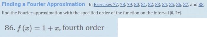 Solved Finding A Fourier Approximation In Exercises