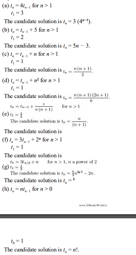 Solved Indicate which recurrence equations in the problems | Chegg.com