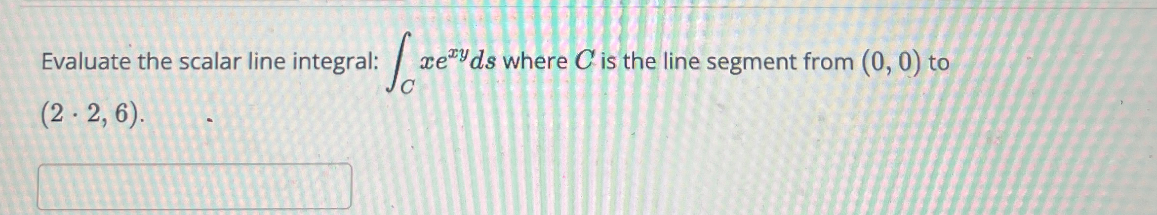 Solved Evaluate the scalar line integral: ∫Cxexyds where C | Chegg.com Solved Evaluate the scalar line integral: ∫Cxexyds where C | Chegg.com