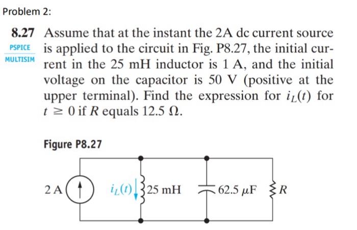 Solved 27 Assume that at the instant the 2 A dc current | Chegg.com