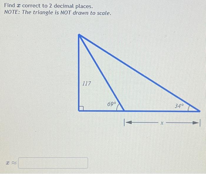 Solved Solve the right triangle shown in the figure. Answer | Chegg.com