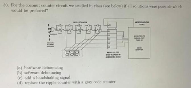 Solved 30. For the coconut counter circuit we studied in | Chegg.com