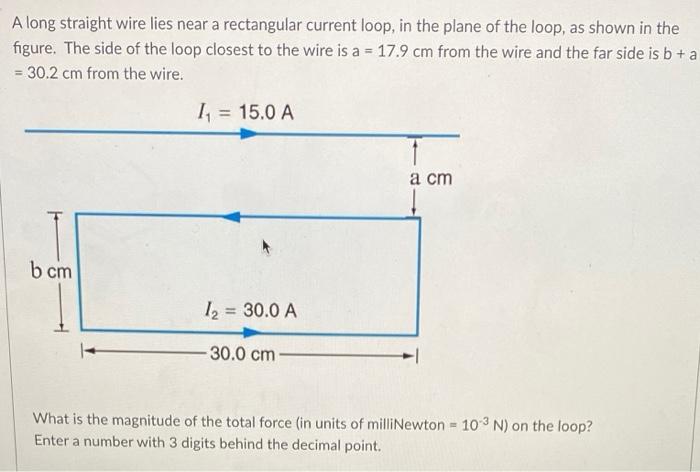 Solved A long straight wire lies near a rectangular current | Chegg.com