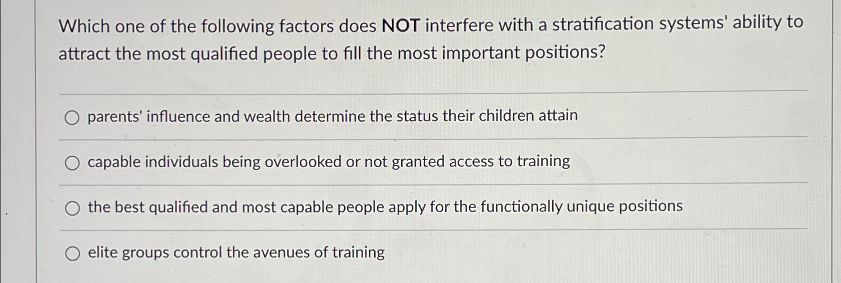 Solved Which one of the following factors does NOT interfere | Chegg.com