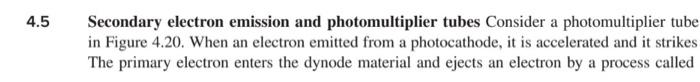 Solved Secondary electron emission and photomultiplier tubes | Chegg.com