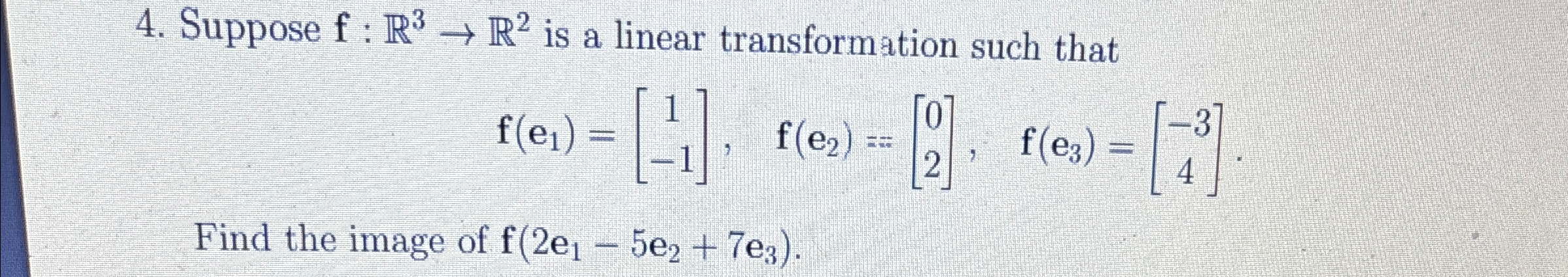 Solved Suppose f:R3→R2 ﻿is a linear transformation such | Chegg.com