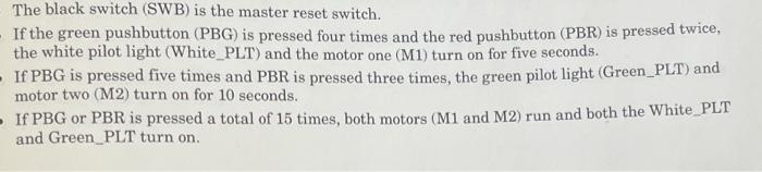 Solved The black switch (SWB) is the master reset switch. - | Chegg.com