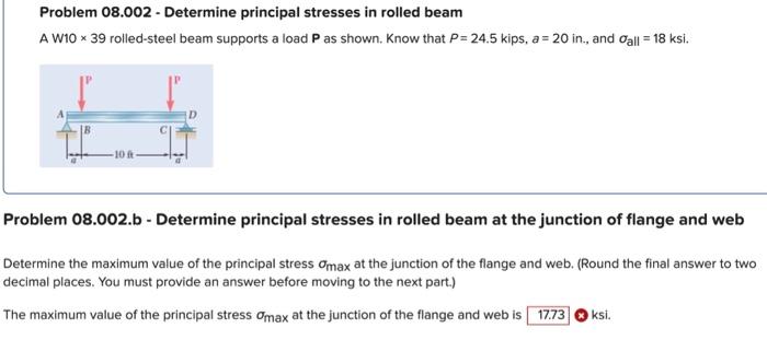Solved Problem 08.002 - Determine principal stresses in | Chegg.com