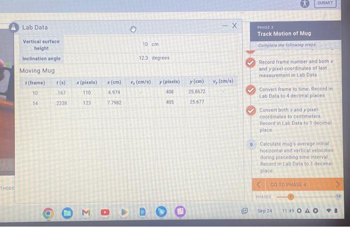 Solved Calculate mugs average initial horizontal and | Chegg.com