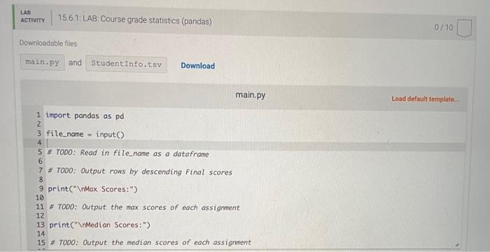 Solved Given The File Name Of A Tsv File Read From User 3786