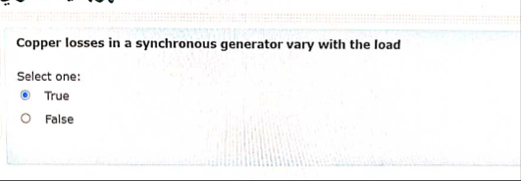 Solved Copper losses in a synchronous generator vary with | Chegg.com