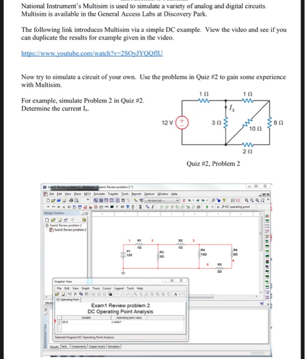 Solved National Instrument's Multisim is used to simulate a | Chegg.com