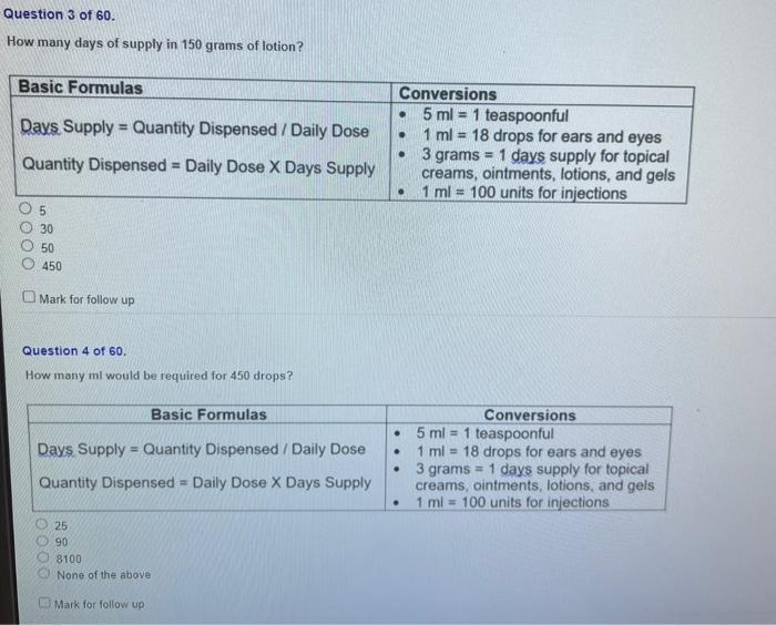 Solved Question 1 of 60. If 2 tablets are taken every 6 | Chegg.com