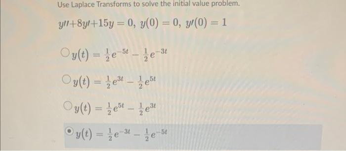 Solved Compute using the Laplace Transform table. | Chegg.com