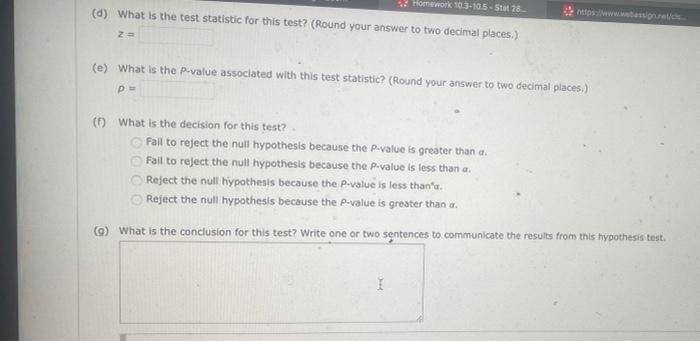Solved 17.2C: Conduct a hypothesis test for a population | Chegg.com