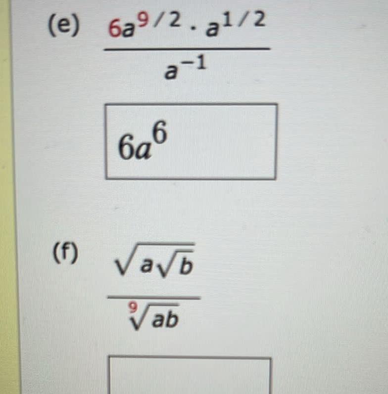 Solved (e) 6a92*a12a-1(f) ab22ab9 | Chegg.com