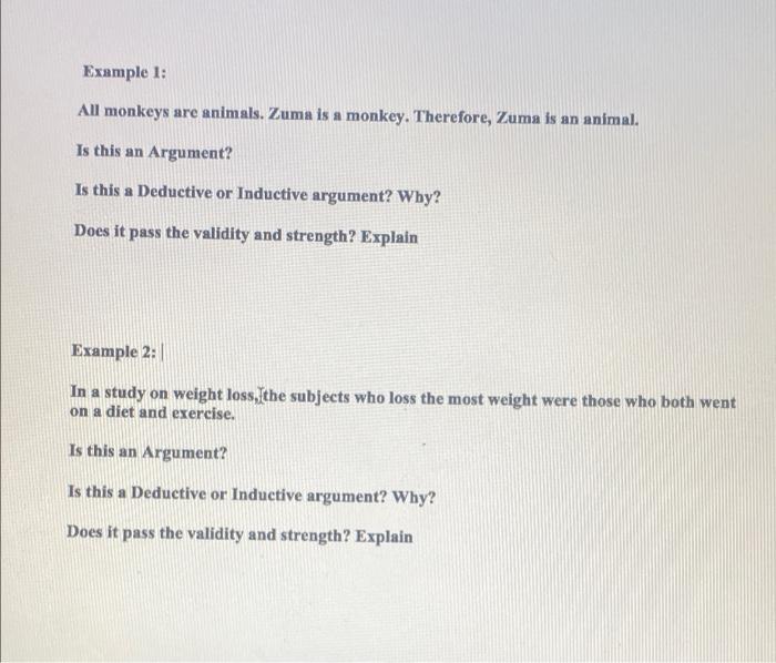 Solved Example 1: All monkeys are animals. Zuma is a monkey. | Chegg.com