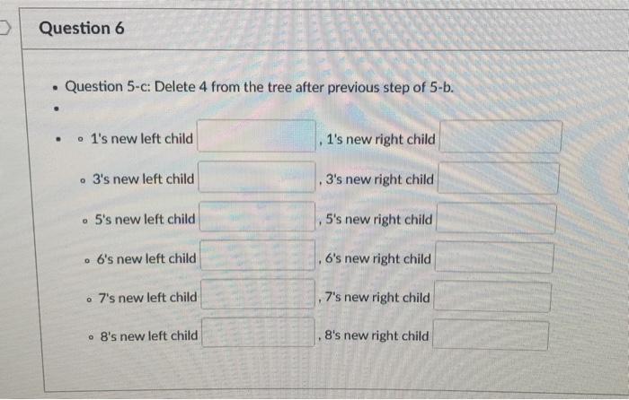 Solved Question 3 5 p Insert the following numbers in the | Chegg.com