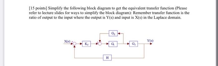 Solved [15 points] Simplify the following block diagram to | Chegg.com