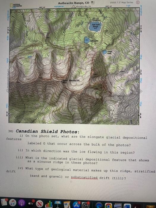Solved Anthracite Range, Co M, CO USGS 7.5 Map Series 310 C | Chegg.com