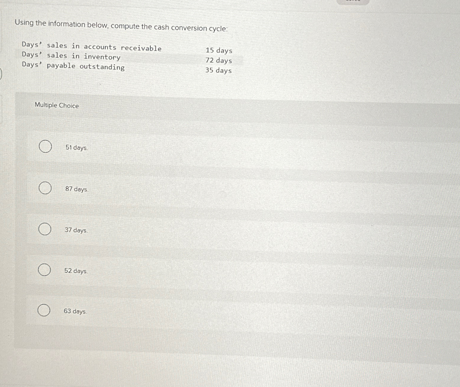 Solved Using the information below, compute the cash | Chegg.com
