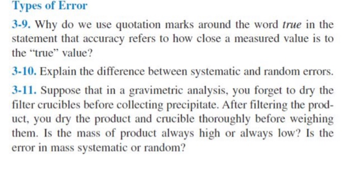 Solved Types of Error 3-9. Why do we use quotation marks | Chegg.com
