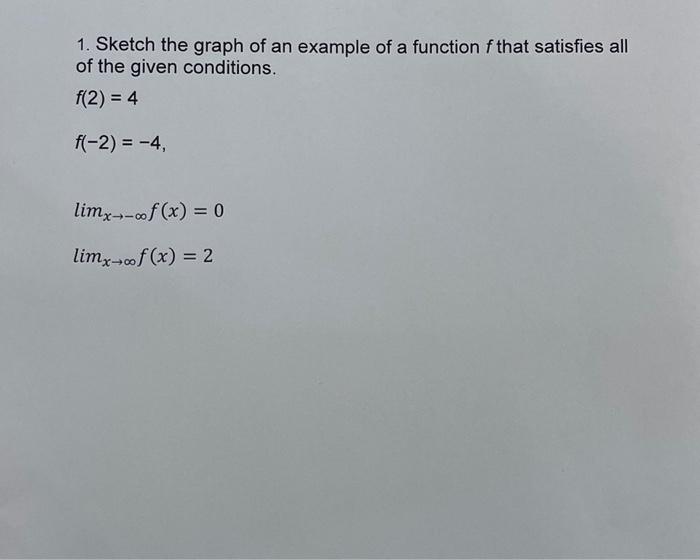 Solved 1. Sketch the graph of an example of a function f | Chegg.com
